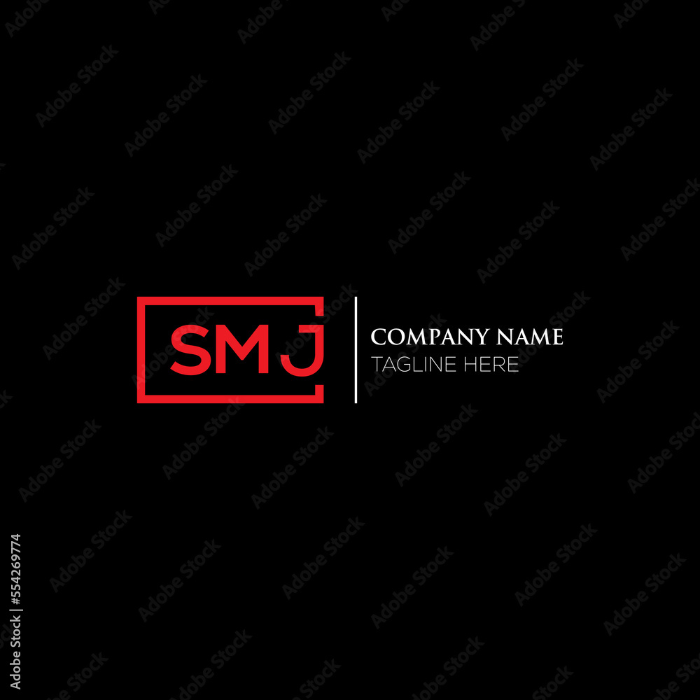 SMJ letter logo design on black background. SMJ creative initials ...