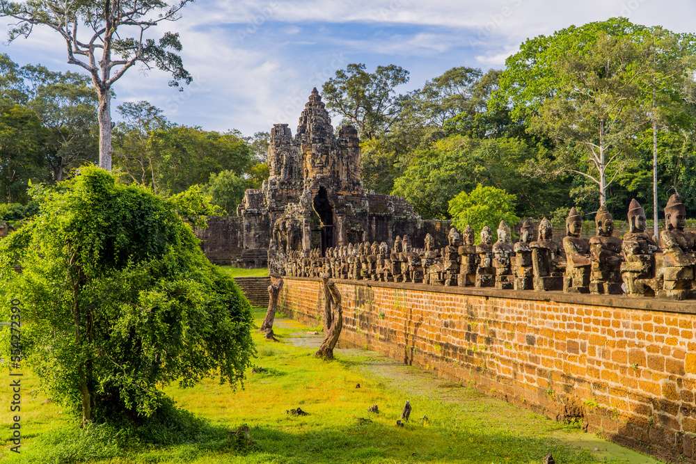 Khmer temple structures at inside the temple complex of Angkor Wat ...