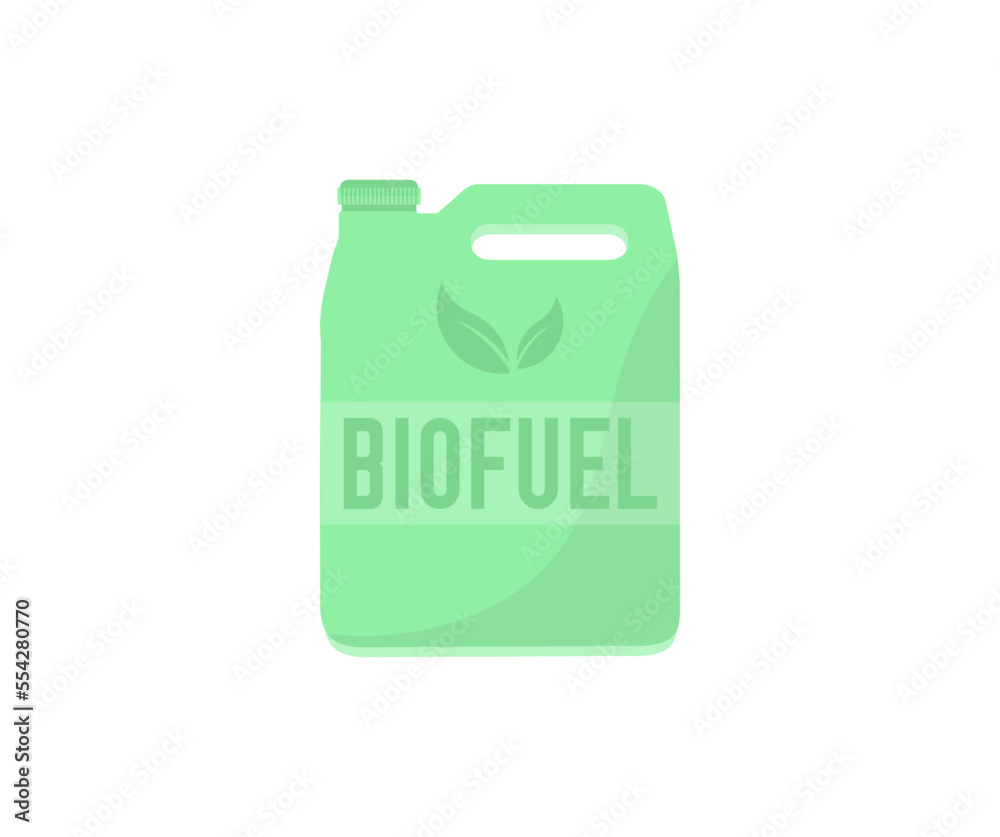 Biofuel canister, green jerrycan with biofuel label logo design ...
