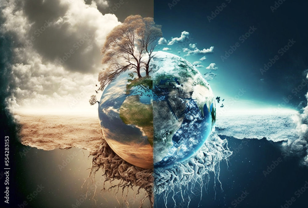 Climate Change, Global Warming Illustration, Pollution Concept ...