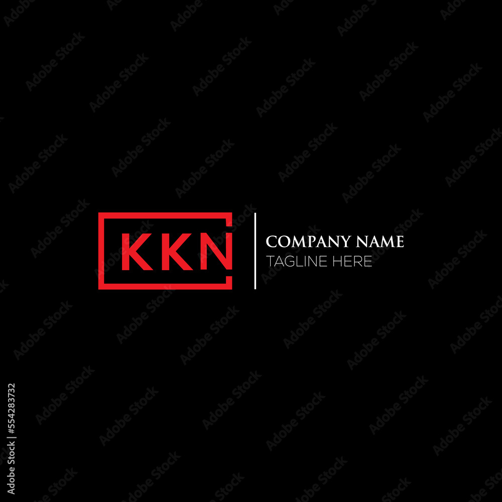 KKN letter logo design on black background. KKN creative initials ...