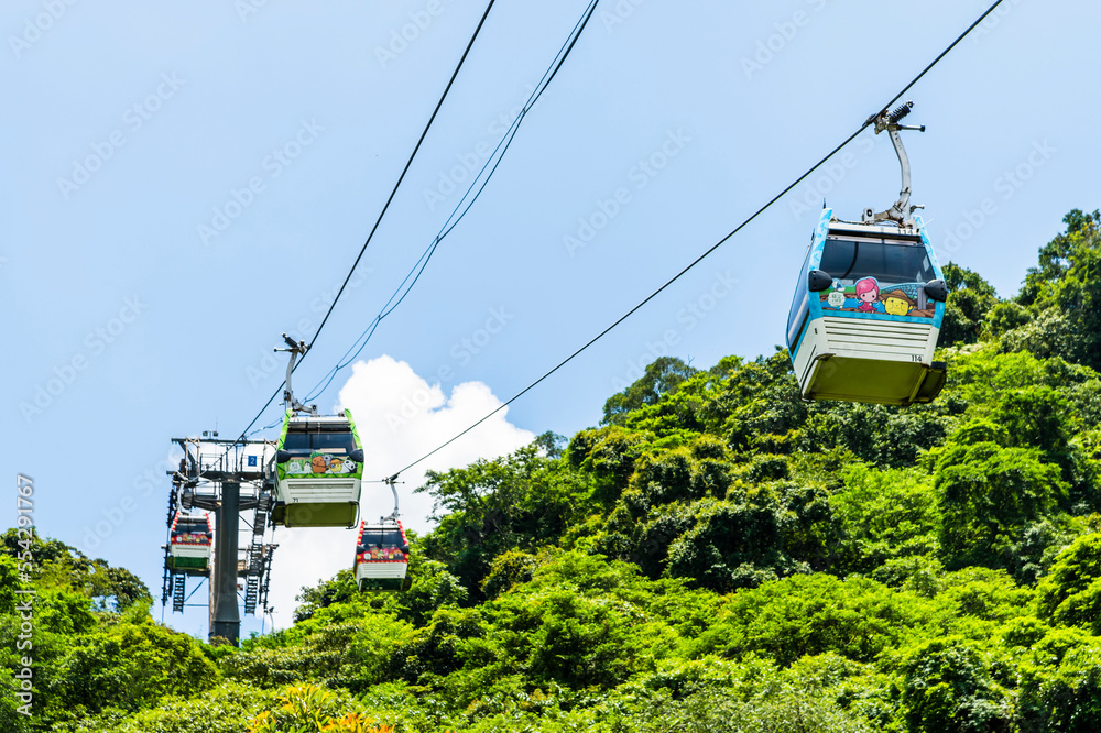 Taipei, Taiwan-July 5, 2020: Maokong Gondola Cable car moving across ...
