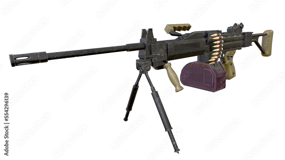 Negev machine gun right front view Stock Illustration | Adobe Stock