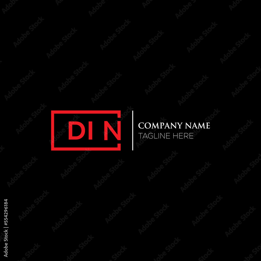 DIN letter logo design on black background. DIN creative initials ...