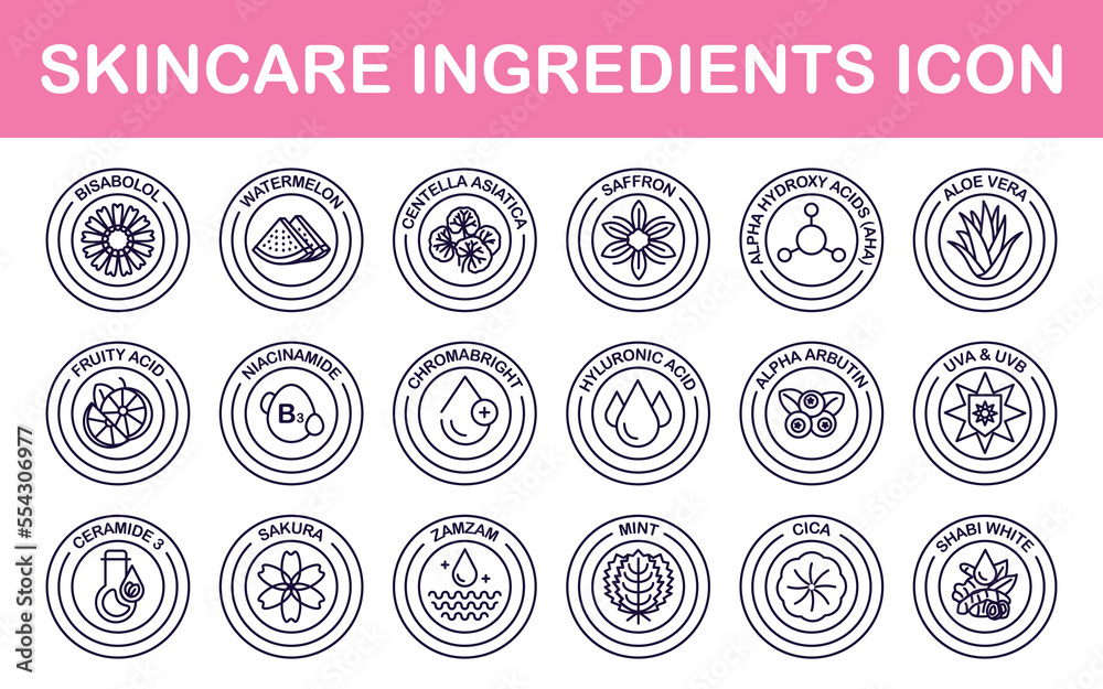 Vector set of design elements, icons, and badges for natural and ...