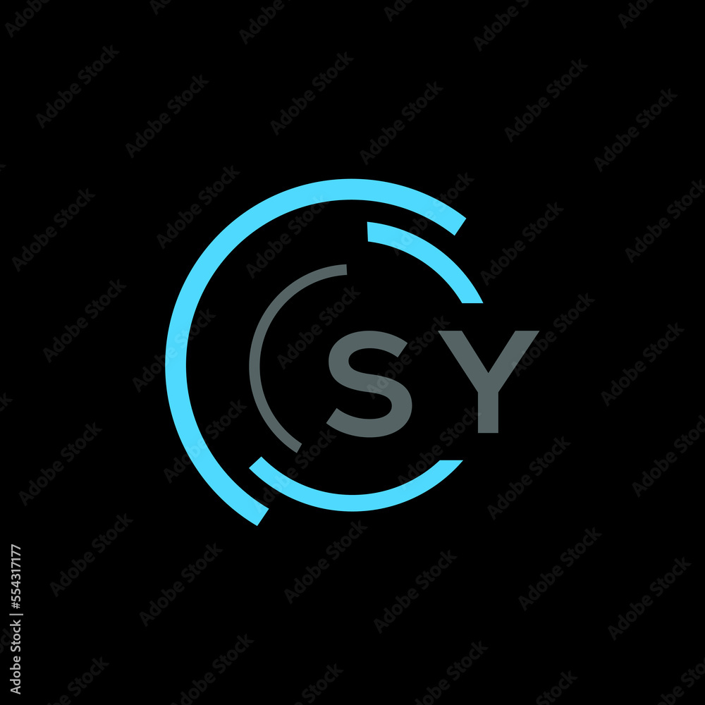 SY logo monogram isolated on circle element design template, SY letter ...