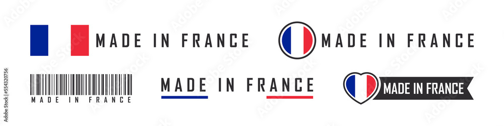 Made in France logo or labels. France product emblems. Vector ...