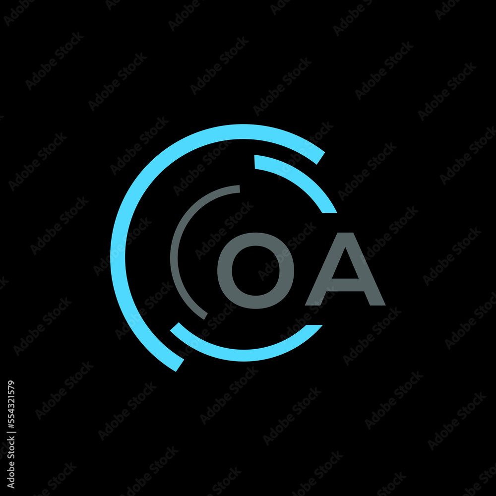OA logo monogram isolated on circle element design template, OA letter ...