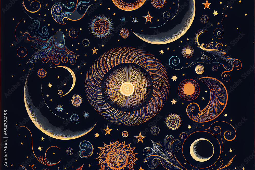 Celestial Sun And Moon Desktop Wallpaper