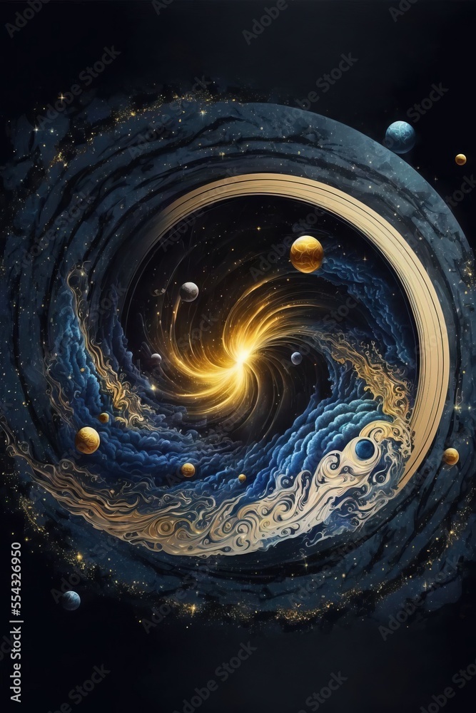 4K resolution or higher, Cosmic sky with dark blue background, cosmos ...