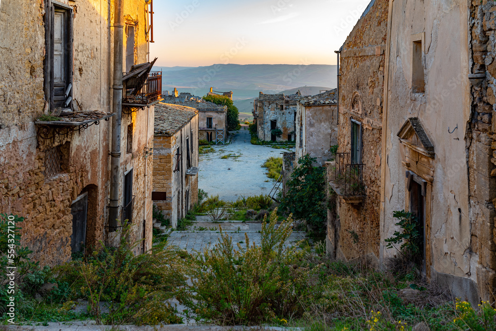 Poggioreale is a ghost town in the west of Sicily. The Belice Valley ...