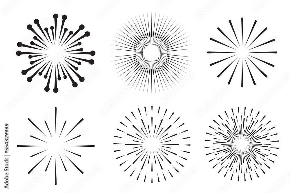 Fireworks vector set. Illustration of exploding fireworks Stock Vector ...