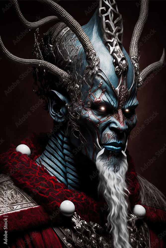 Black Evil santa claus shaman character concept art, Afrofuturism ...