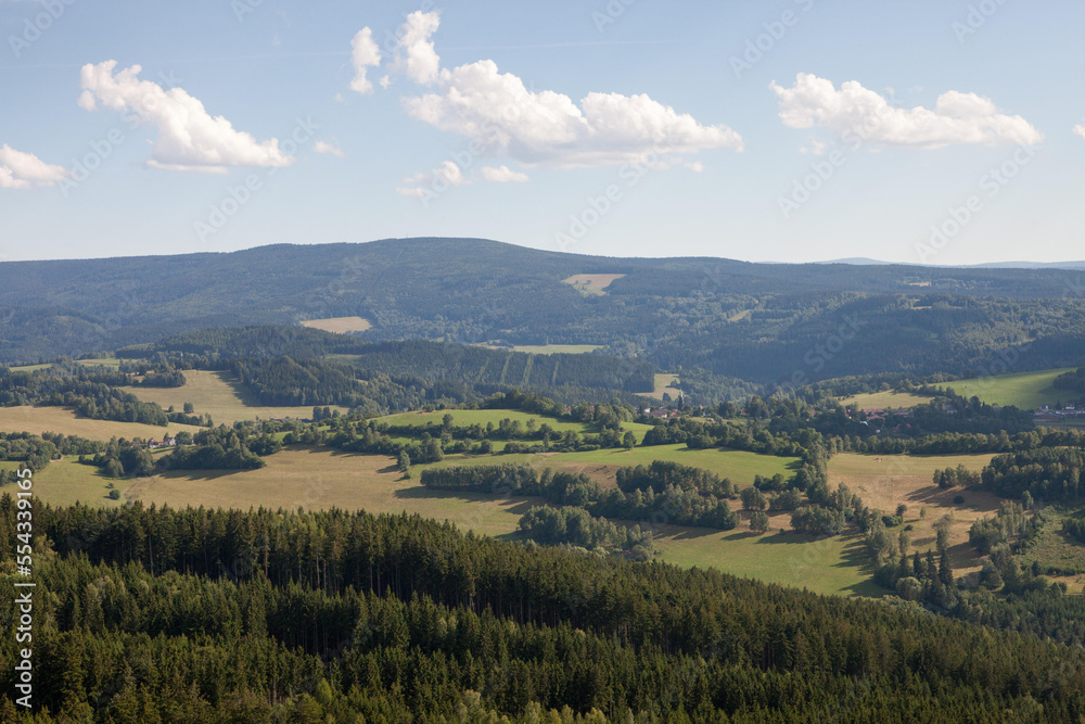 The Bohemian forest and the Sumava countryside are visible from the ...