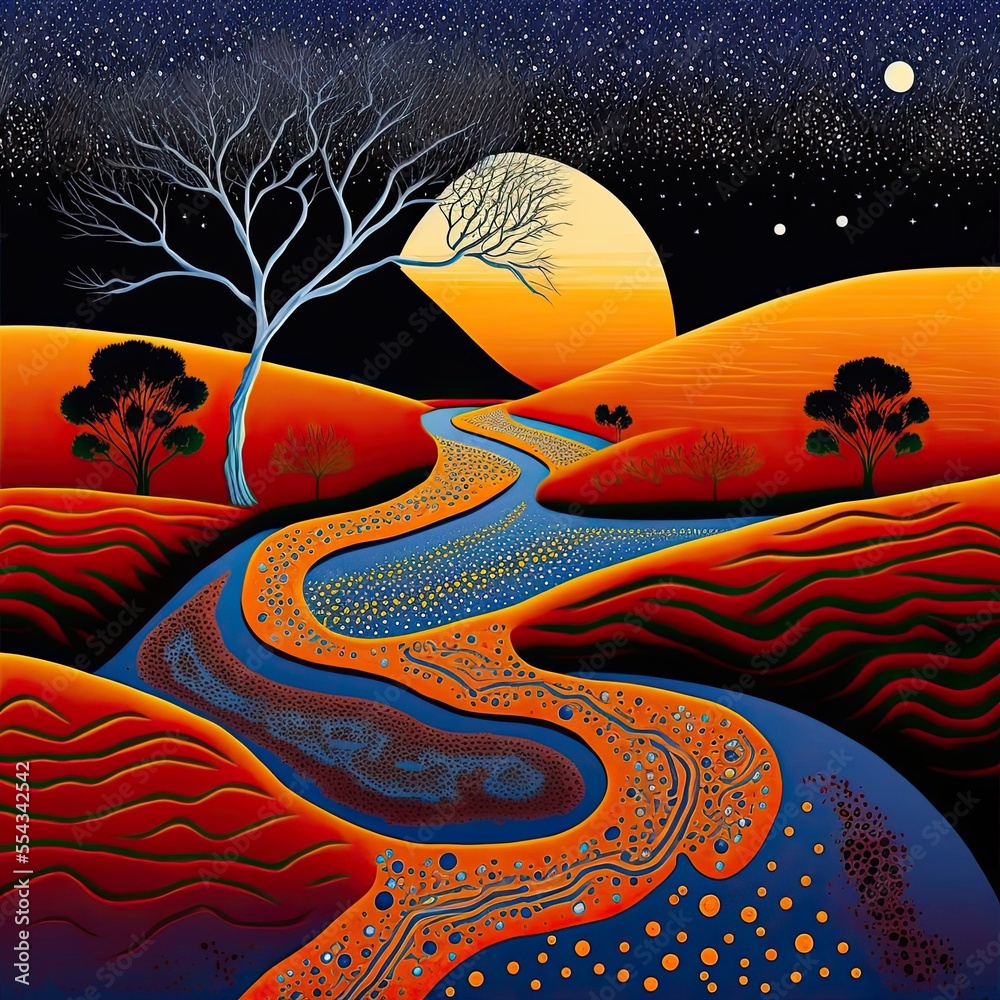 Ilustrace „Australian Aboriginal dreamtime creation of Australia by a ...