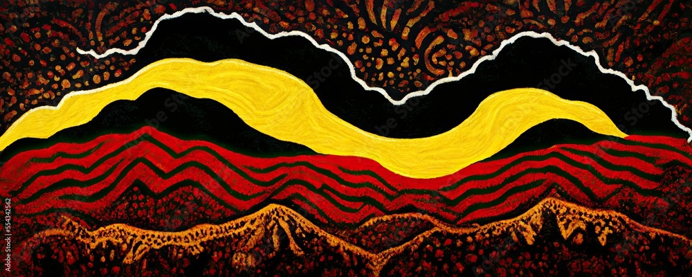 Poster Australian Aboriginal dreamtime creation of Australia by a rainbow serpent, its – Wall ...