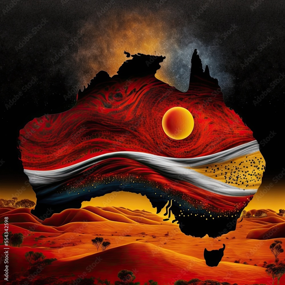Australian Aboriginal dreamtime creation of Australia by a rainbow ...