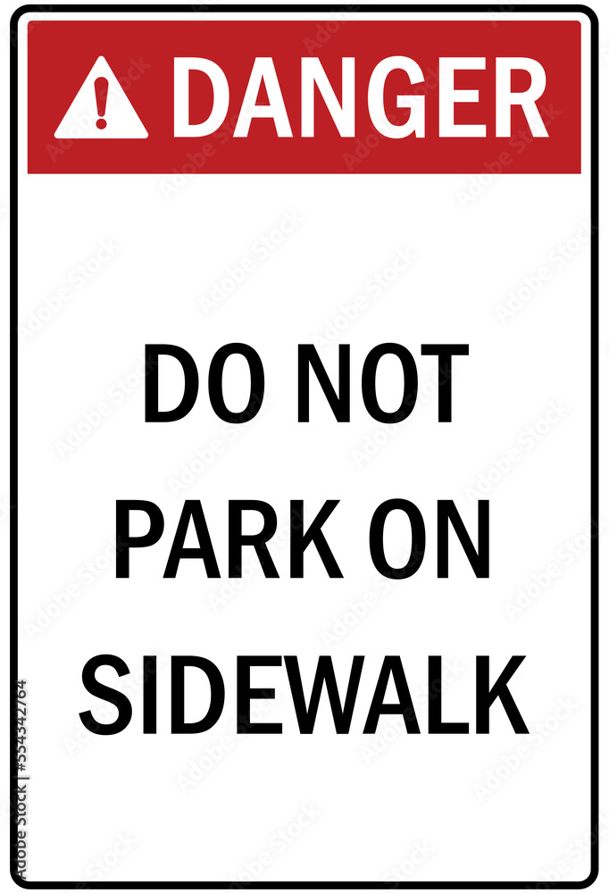 Parking-no parking sign do not park on sidewalk Stock Vector | Adobe Stock