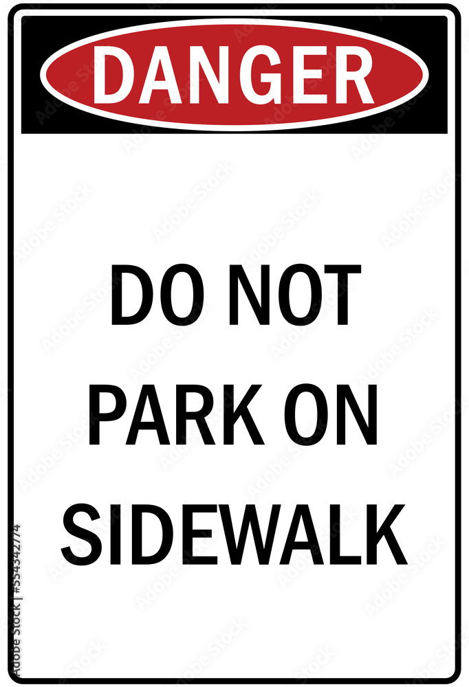 Parking-no parking sign do not park on sidewalk Stock Vector | Adobe Stock