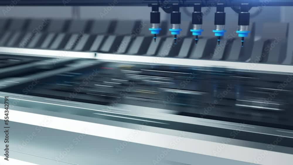 Production of electronics Microcircuits and Chips . robot assembles ...