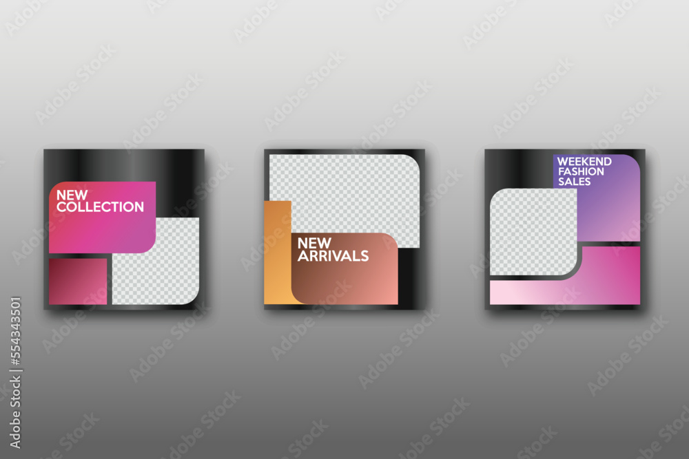 Colorful social media post template, Minimalistic geometric concept. An ...