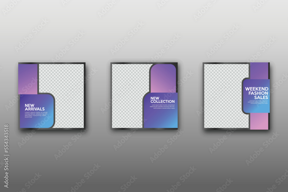 Colorful social media post template, Minimalistic geometric concept. An ...