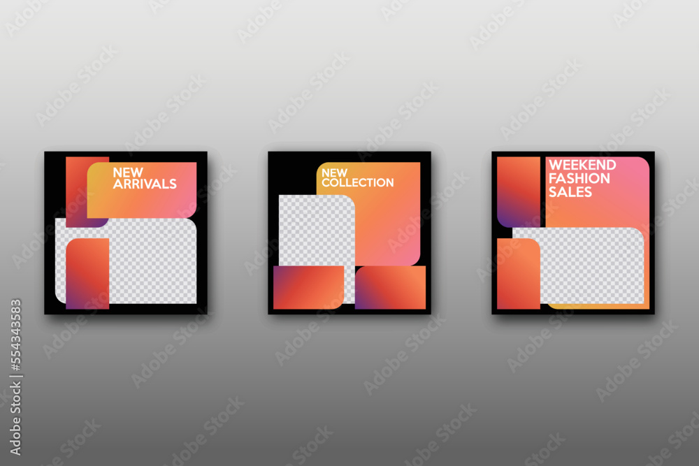 Colorful social media post template, Minimalistic geometric concept. An ...