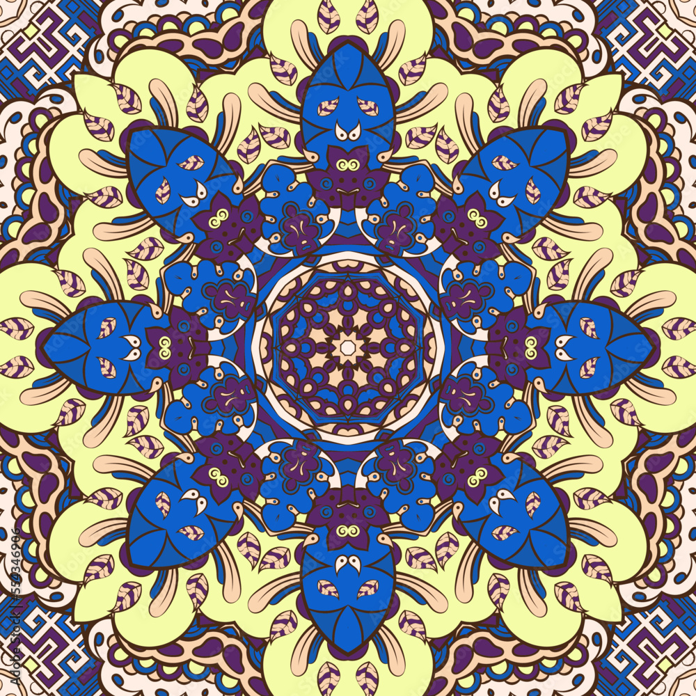 Seamless tile texture. Tracery mehndi design image. Ethnic doodle art ...