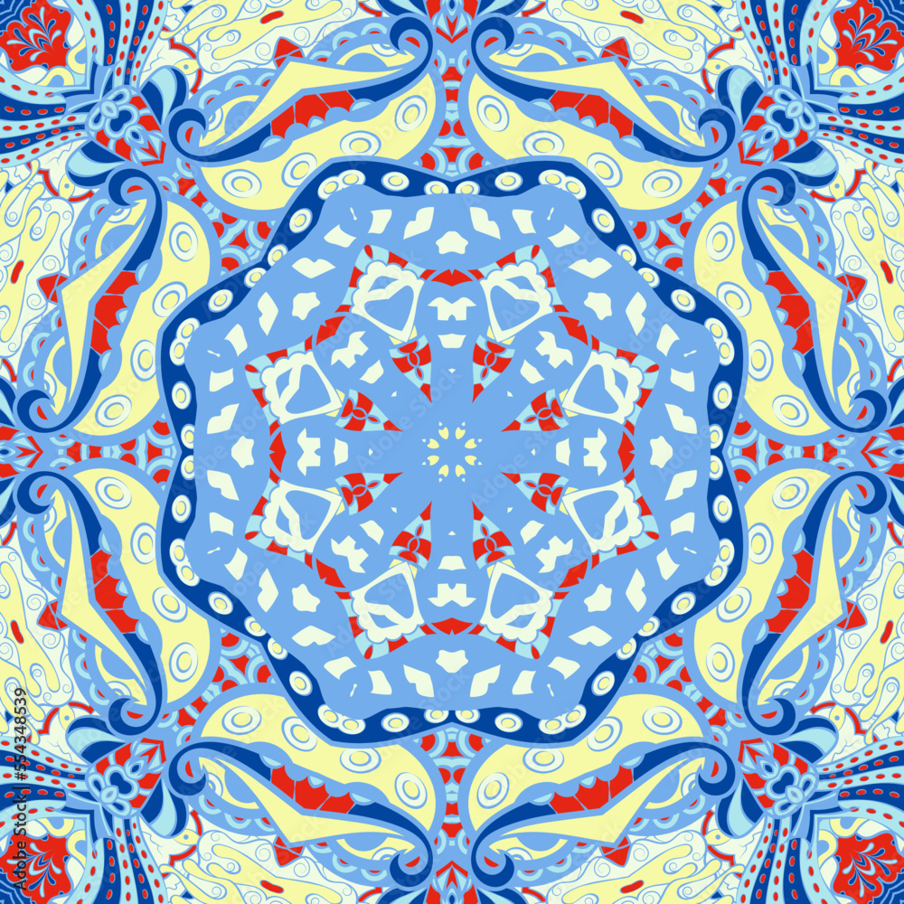 Seamless tile texture. Tracery mehndi design image. Ethnic doodle art ...