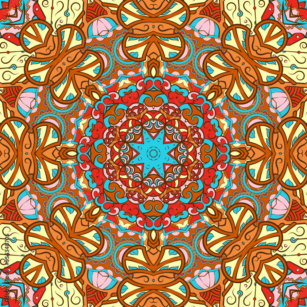 Seamless tile texture. Tracery mehndi design image. Ethnic doodle art ...