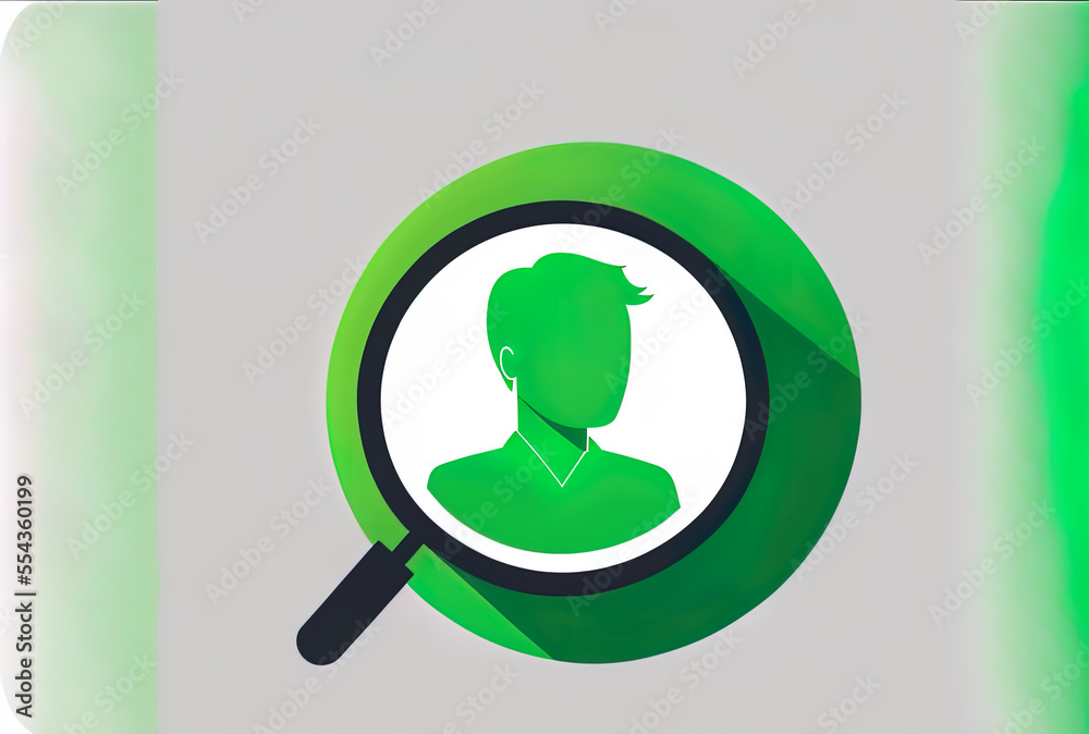 personal profile search symbol. Illustration of a magnifying glass and ...