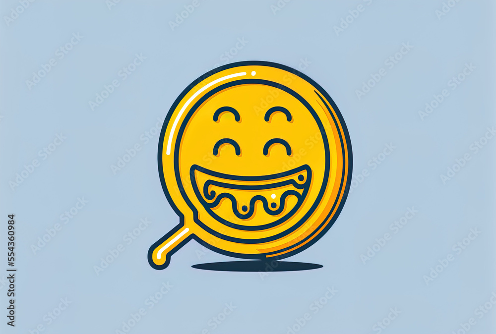 tongue licking smiley face with a delicious grin. Yummy food is a ...