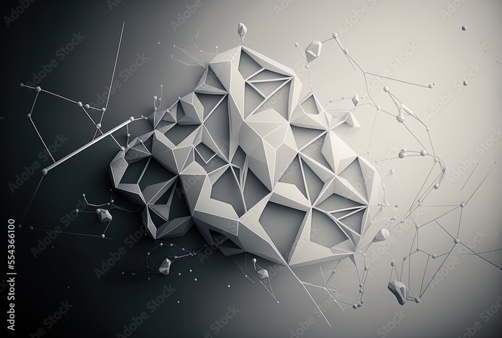 science and technology in the abstract Low poly backdrop with polygons ...