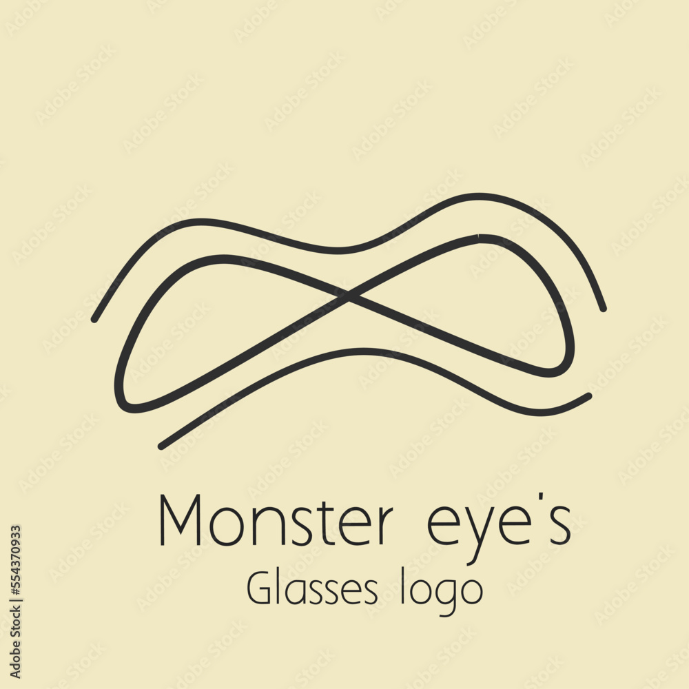 Vector logo of monster eye or monster glass concept with line art style ...