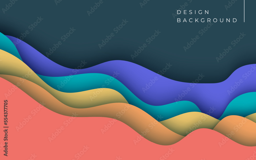 Multi layers soft colorful texture 3D papercut layers in gradient ...