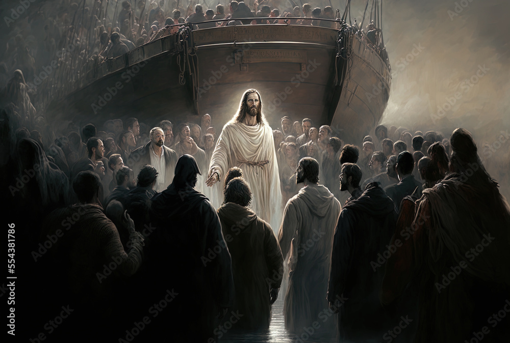 Jesus Christ's second arrival. Generative AI Stock Illustration | Adobe ...