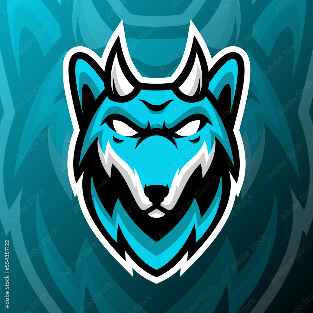 vector graphics illustration of a devil wolf in esport logo style ...