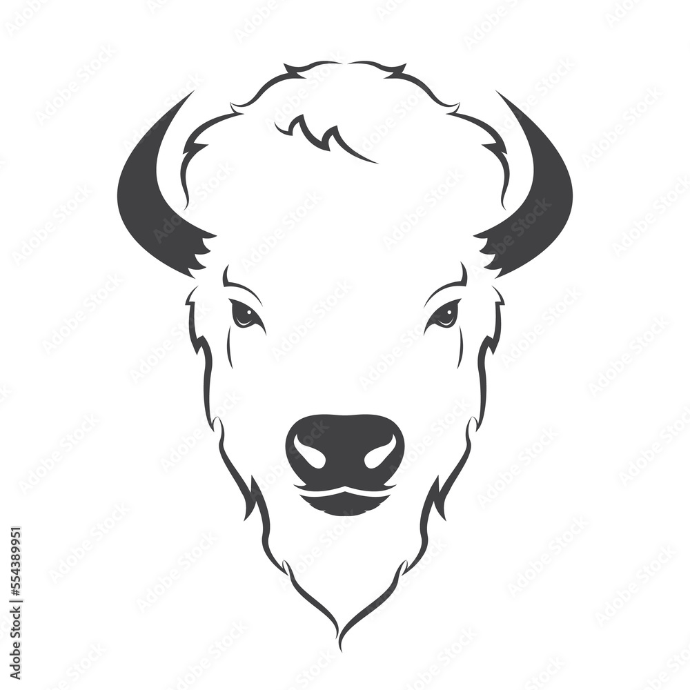 Buffalo head design isolated on transparent background. Wild Animals ...