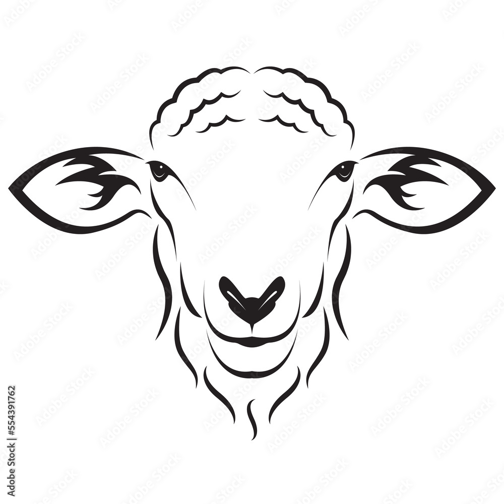 Sheep head design isolated on transparent background. Farm Animals ...