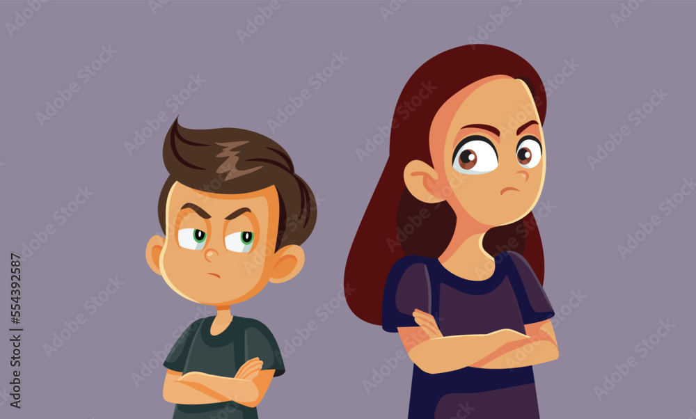 Kids Trying to Communicate and Collaborate Vector Cartoon Illustration ...