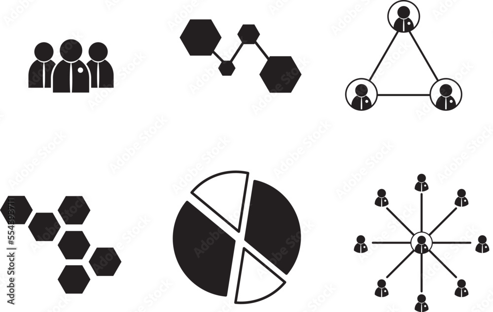 eam work logo icon set, employee synergy and people connection Stock ...