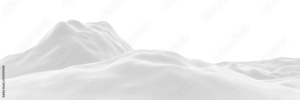 3D white snowy mountain. Stock Illustration | Adobe Stock