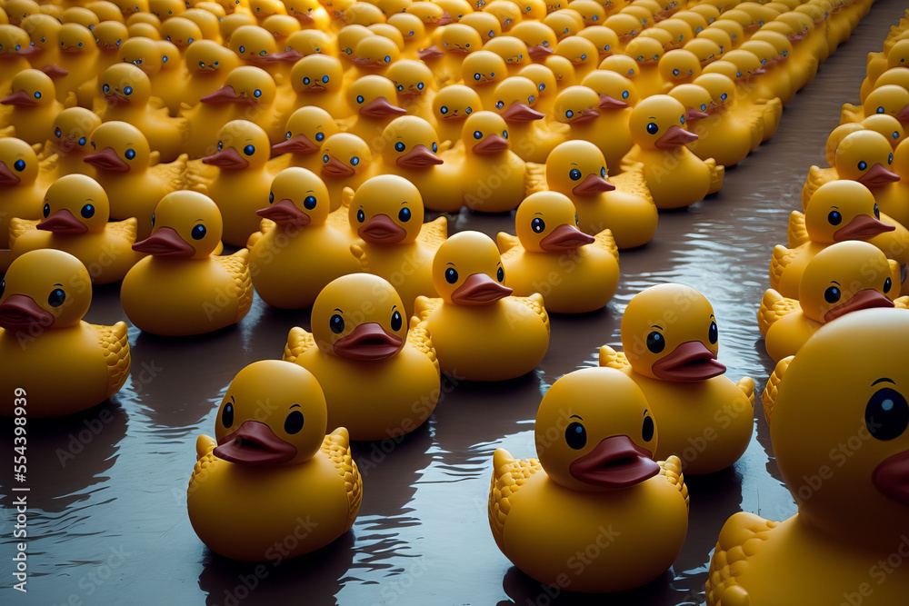 Rubber ducks to infinity (lots of rubber duckies) Stock Illustration ...