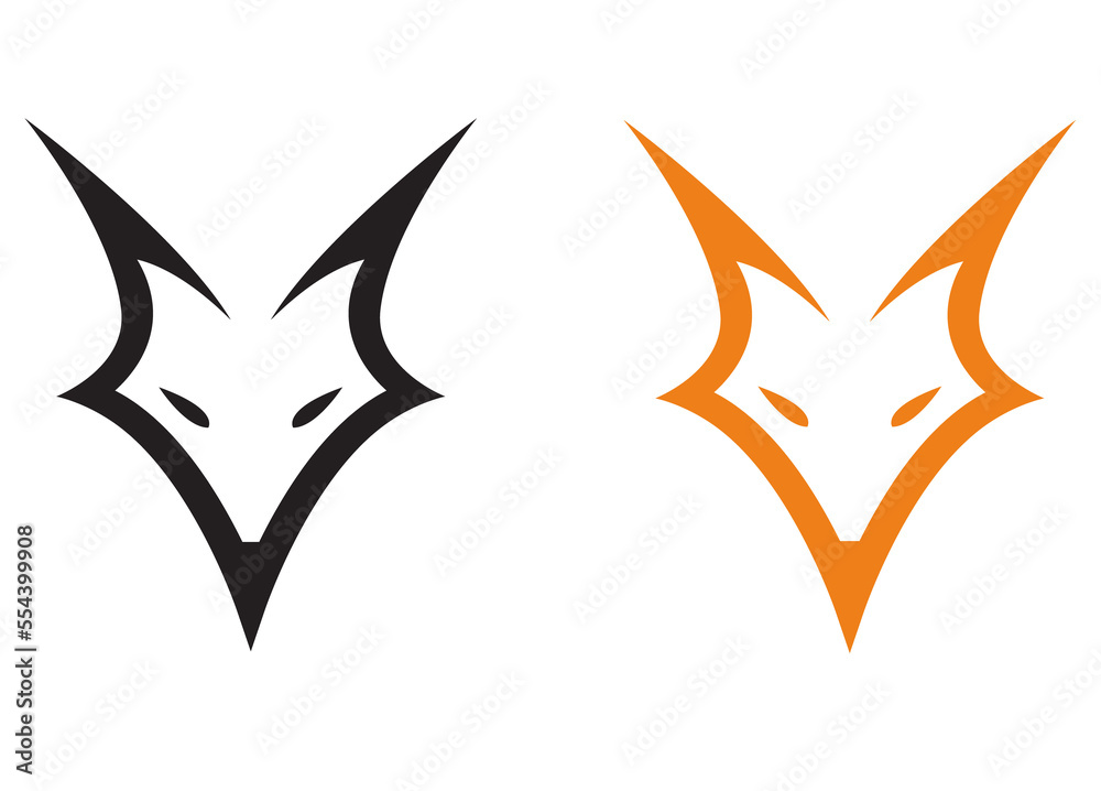 Fox face design isolated on transparent background. Wild Animals. Stock ...