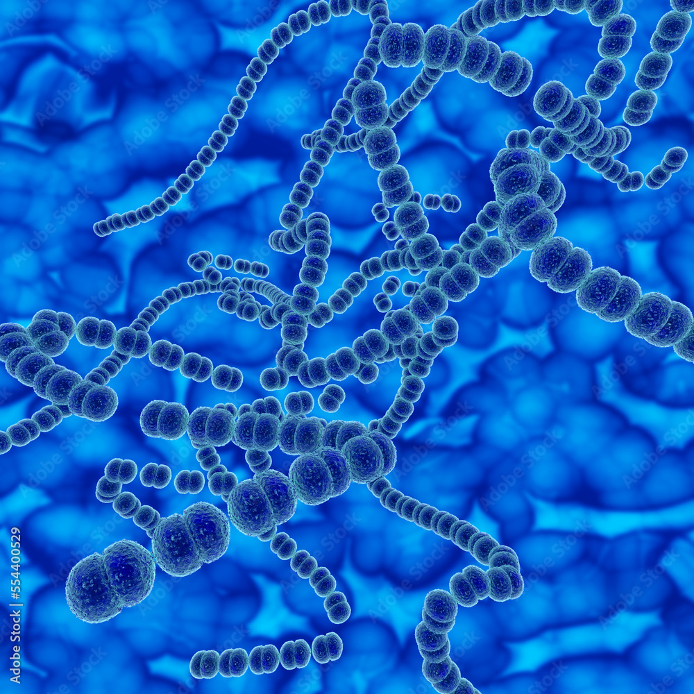 3D medical background with Strep A virus cells Stock Illustration ...