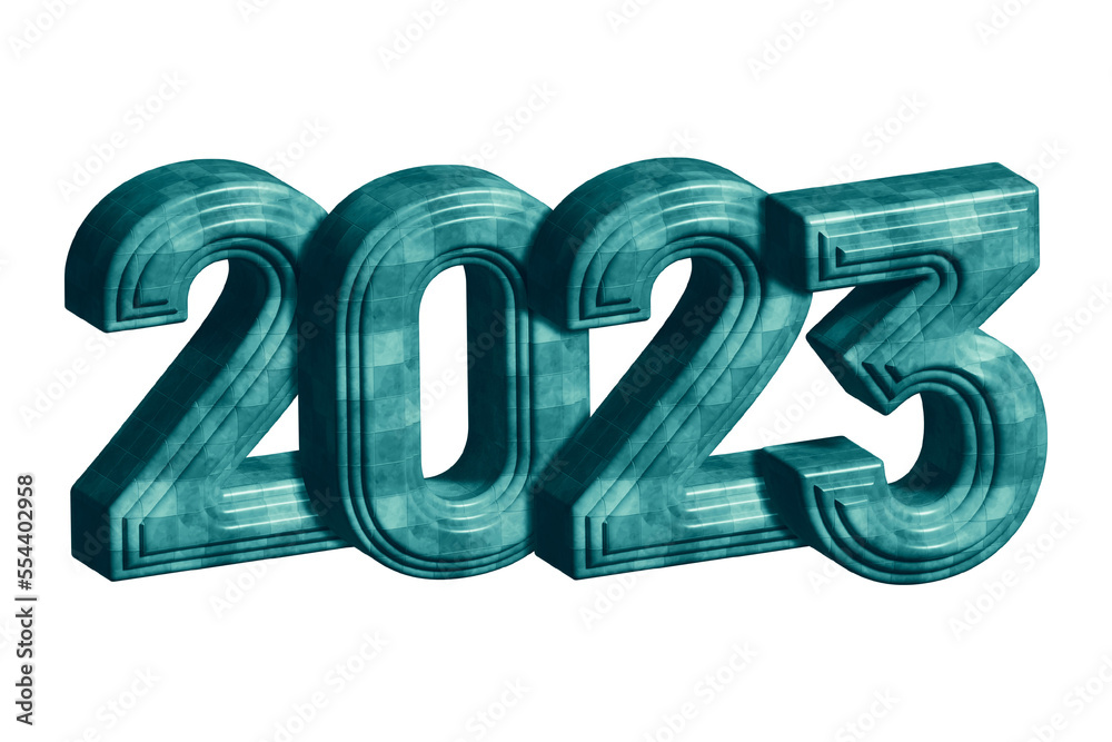 2023 New Year 3d green marble numbers - transparent background PNG ...
