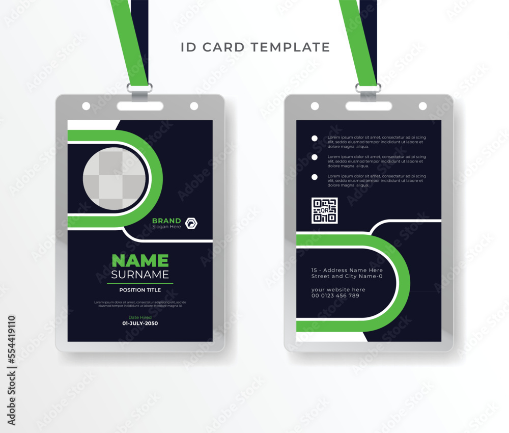 Business id card design template clean Corporate professional id card ...