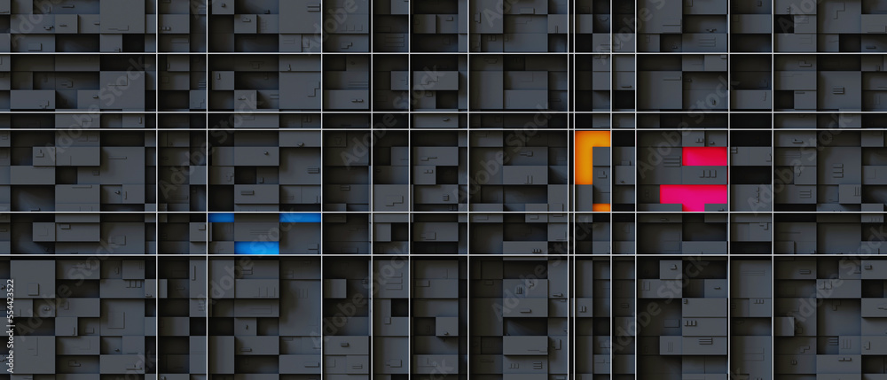 Volume graphics on a dark background. For website design, advertising ...