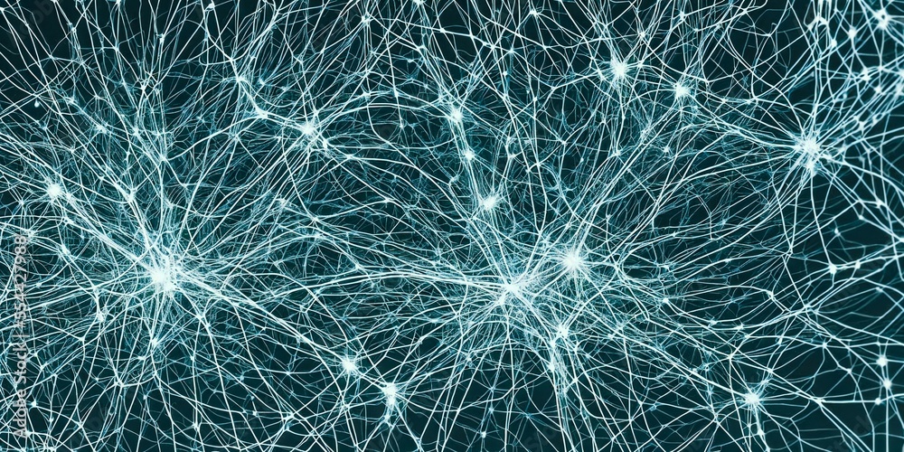 Neural network concept. Connected cells with links. High technology ...