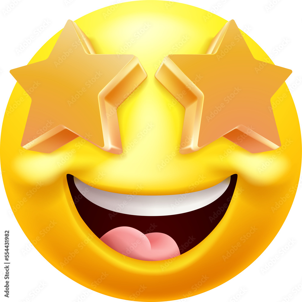 Emoji Emoticon Face Star Eyes Cartoon Icon Stock Illustration Adobe Stock
